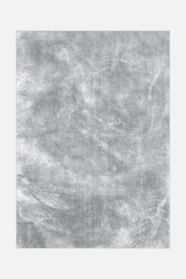 Shaggy Mono Smoky Quartz Rug: Grey high-pile rug with a silvery sheen ...