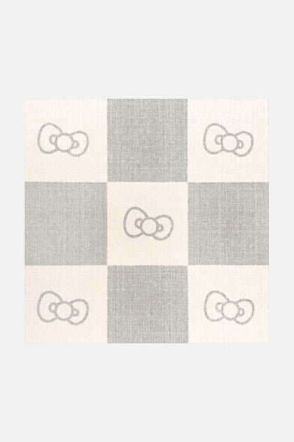 Hello Kitty Checker Grey Rug: Elegant Checkered Pattern in Light Grey ...